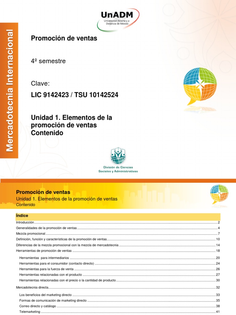 U1. Elementos de La Promocion de Ventas - Contenido PDF | PDF ...