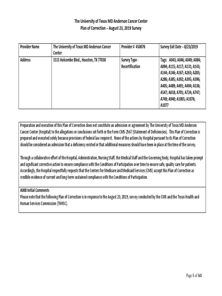Mdacc Cms Poc Final 10-03-19 | PDF | Blood Transfusion | Patient