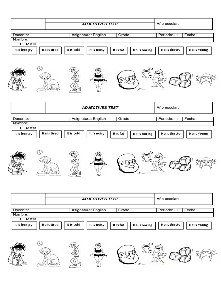 English Adjectives Test | PDF