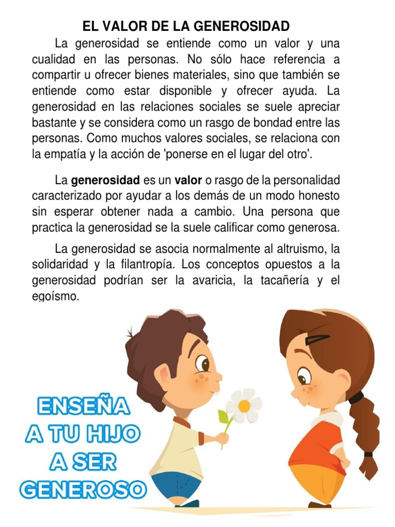 El Valor de La Generosidad | PDF