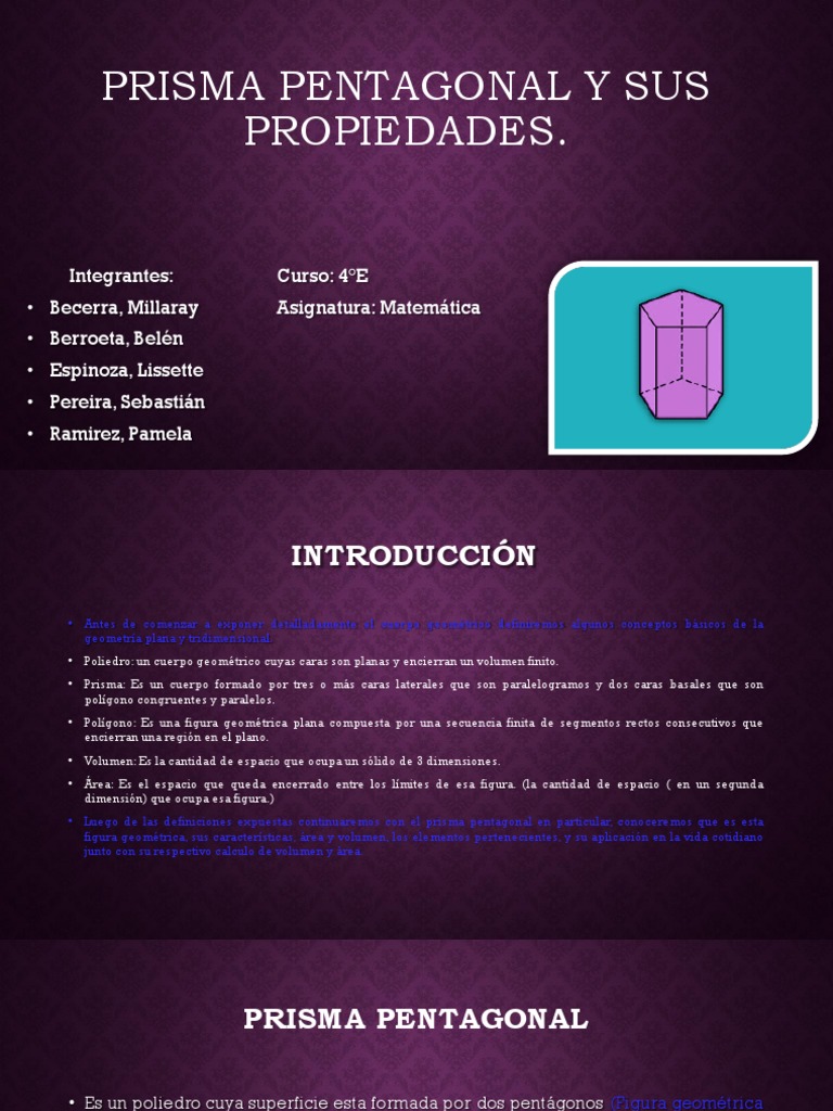 Prisma pentagonal: características, elementos, área, volumen y ...