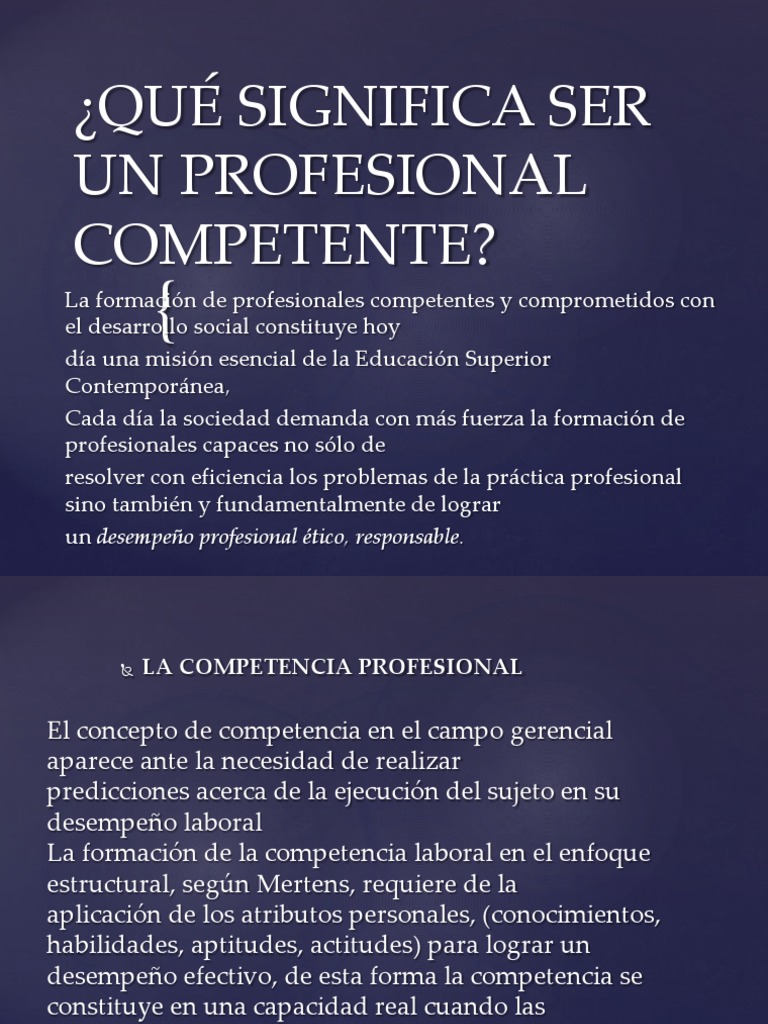 Qué Significa Ser Un Profesional Competente | PDF | Sicología | Cognición