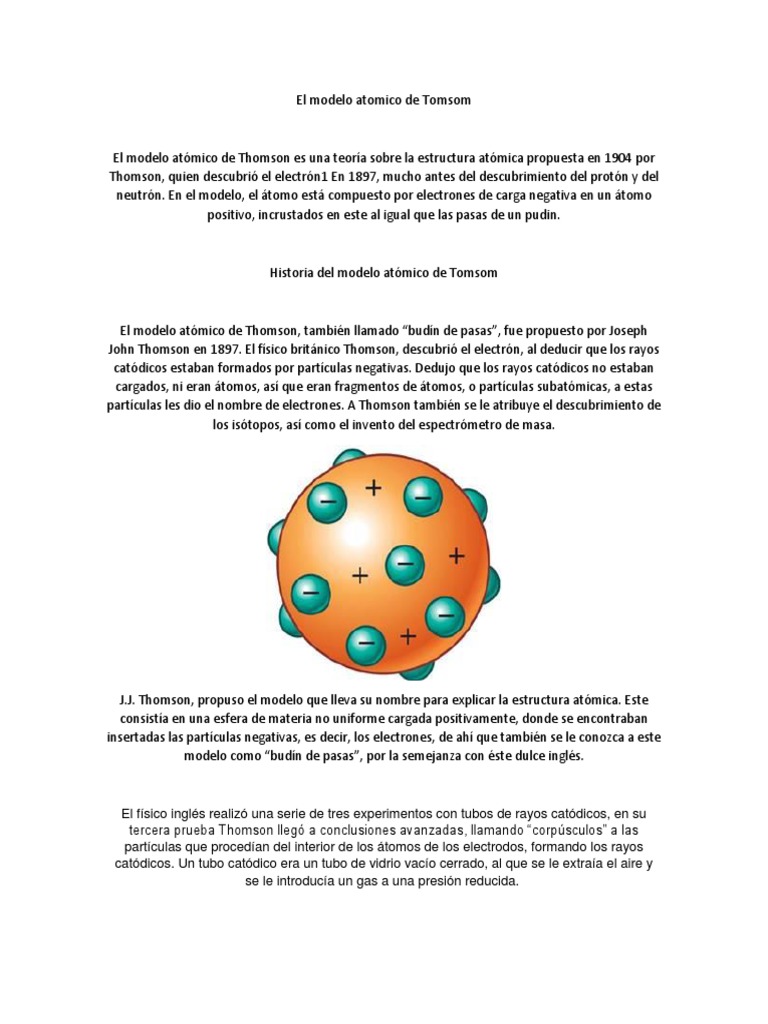 Jj Thomson Modelo Atomico
