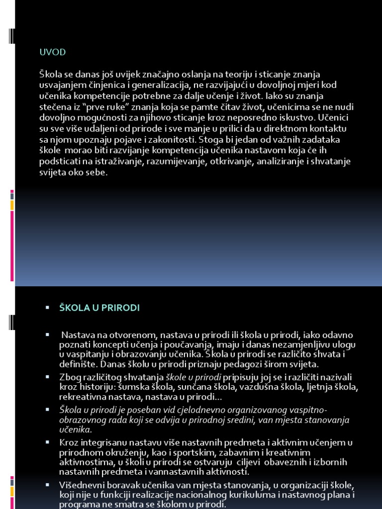 Skola U Prirodi | PDF