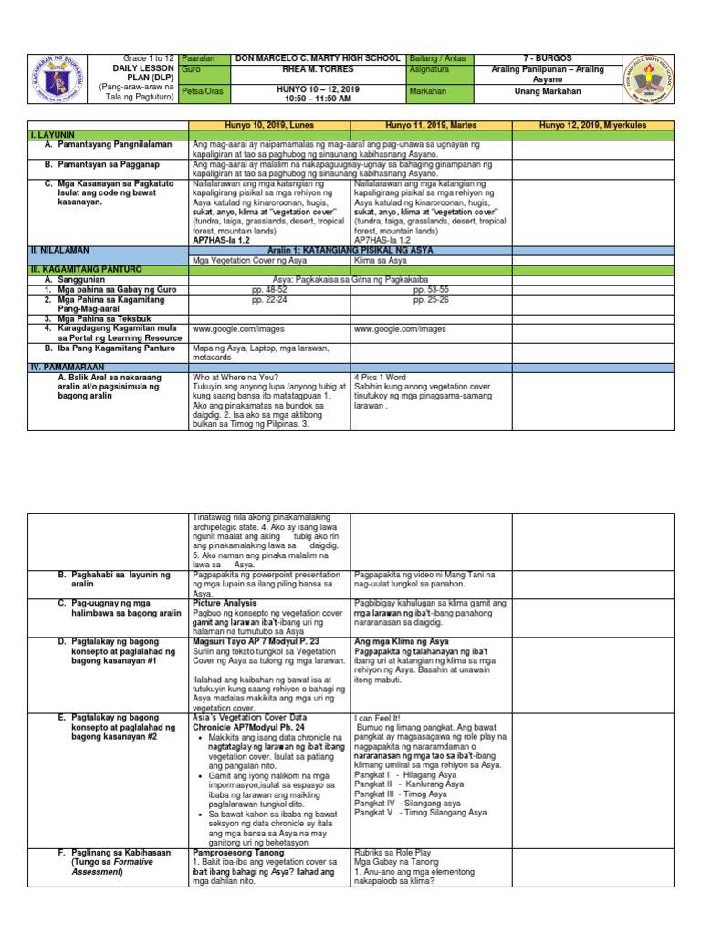 AP 7 DLL 1st Quarter Week 2 | PDF