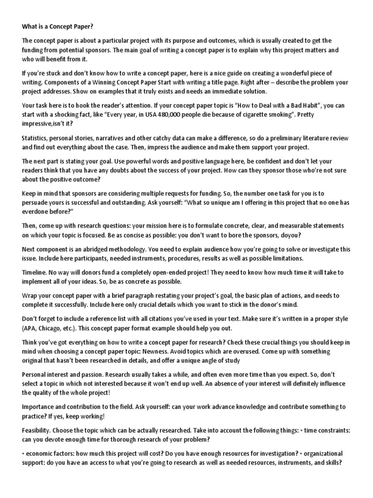 Writing Winning Concept Papers | PDF | Psychological Concepts | Cognition