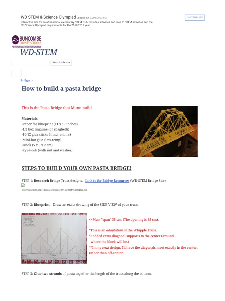 How To Build A Pasta Bridge - WD-STEM | PDF | Computing And Information ...