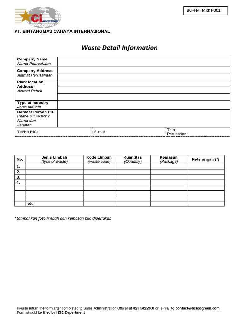 1.waste Detail Information (WDI) | PDF