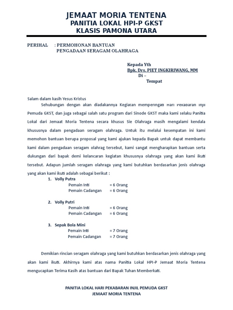 Proposal Bapak Eklesia | PDF