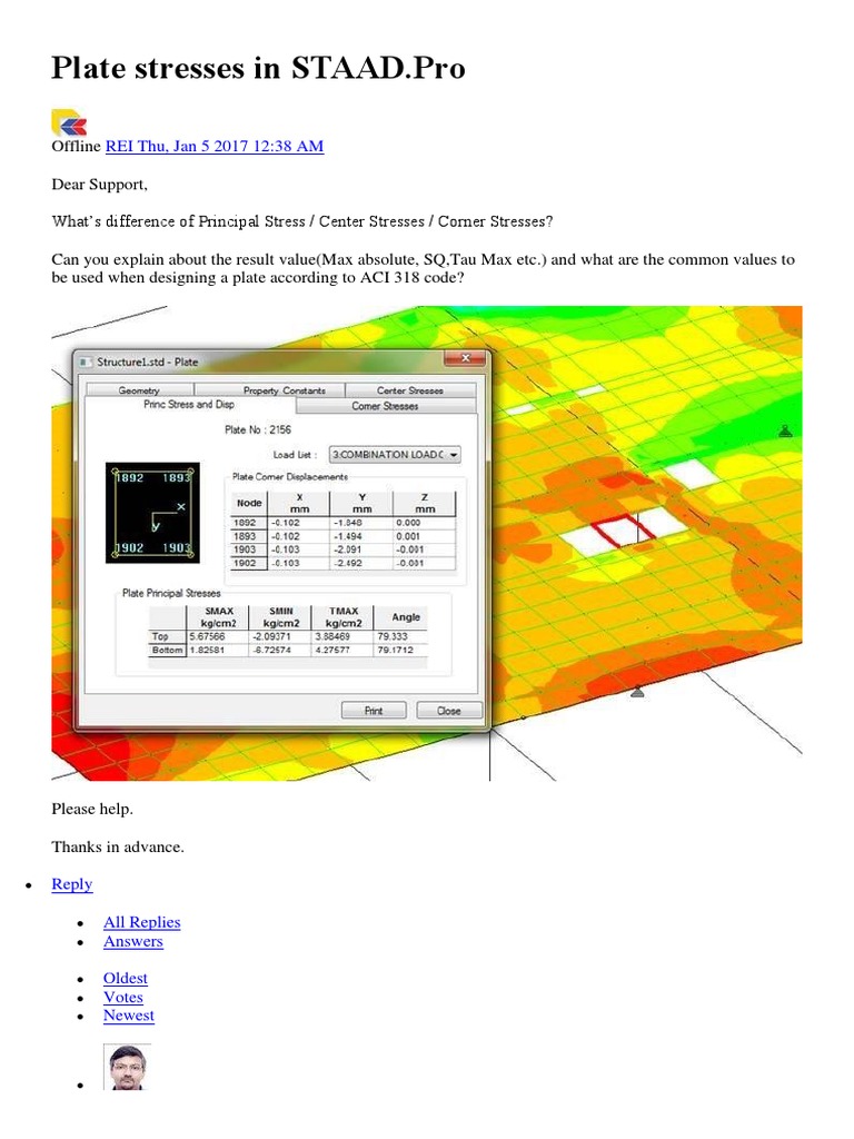 Plate Stresses in STAAD | PDF | Stress (Mechanics) | Continuum Mechanics