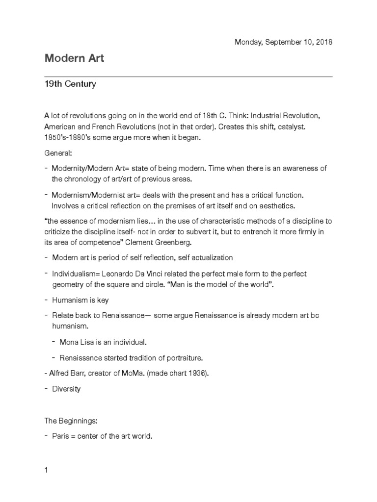 19th Century Modern Art | PDF | Modernism | Modern Art