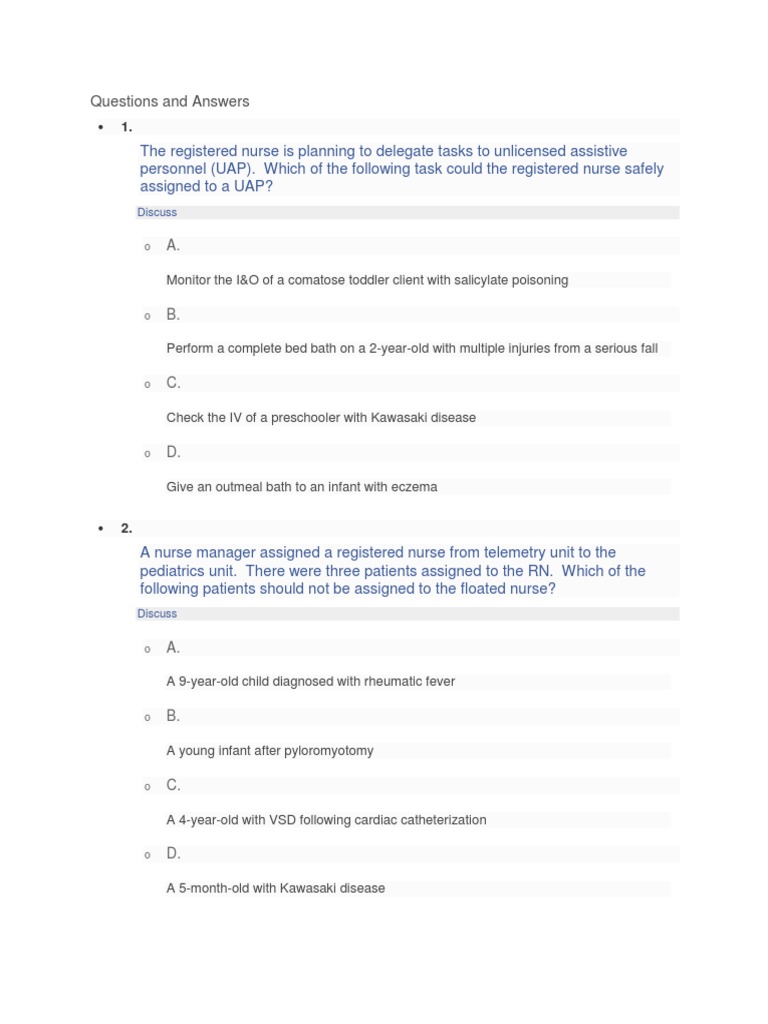 Questions and Answers | PDF | Informed Consent | Nursing