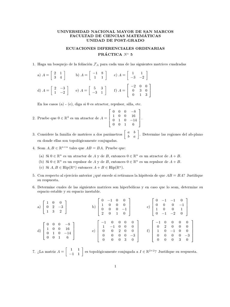 Prac5 PDF | PDF | Valores propios y vectores propios | Matriz (Matemáticas)