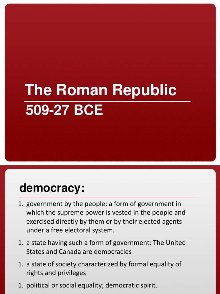 Democracy in the Roman Republic | PDF