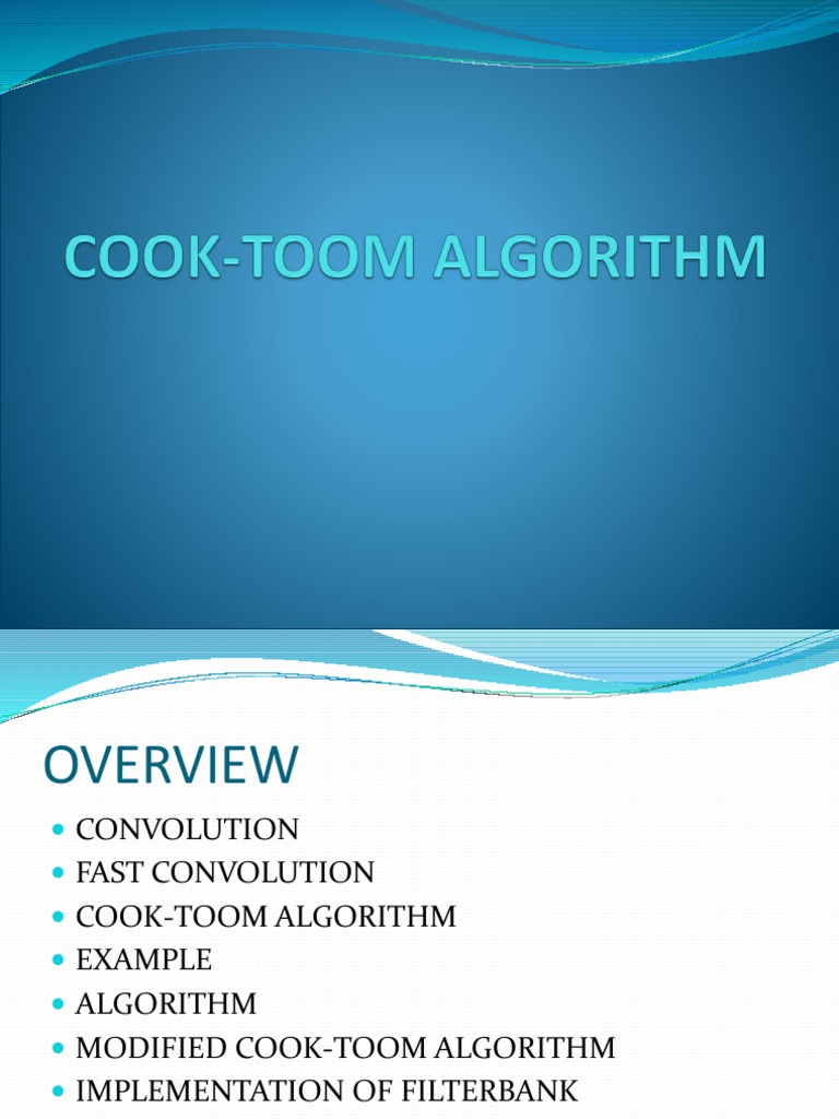 Cook Toom Algorithm | PDF | Convolution | Matrix (Mathematics)
