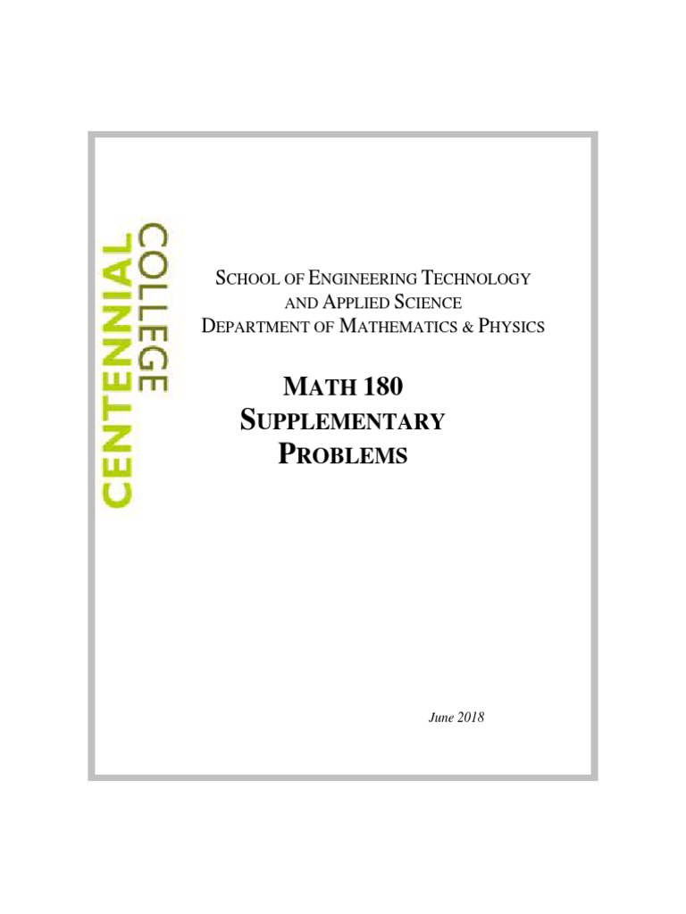 Math 180 Supplement2018 | PDF | Functions And Mappings | Mathematical ...