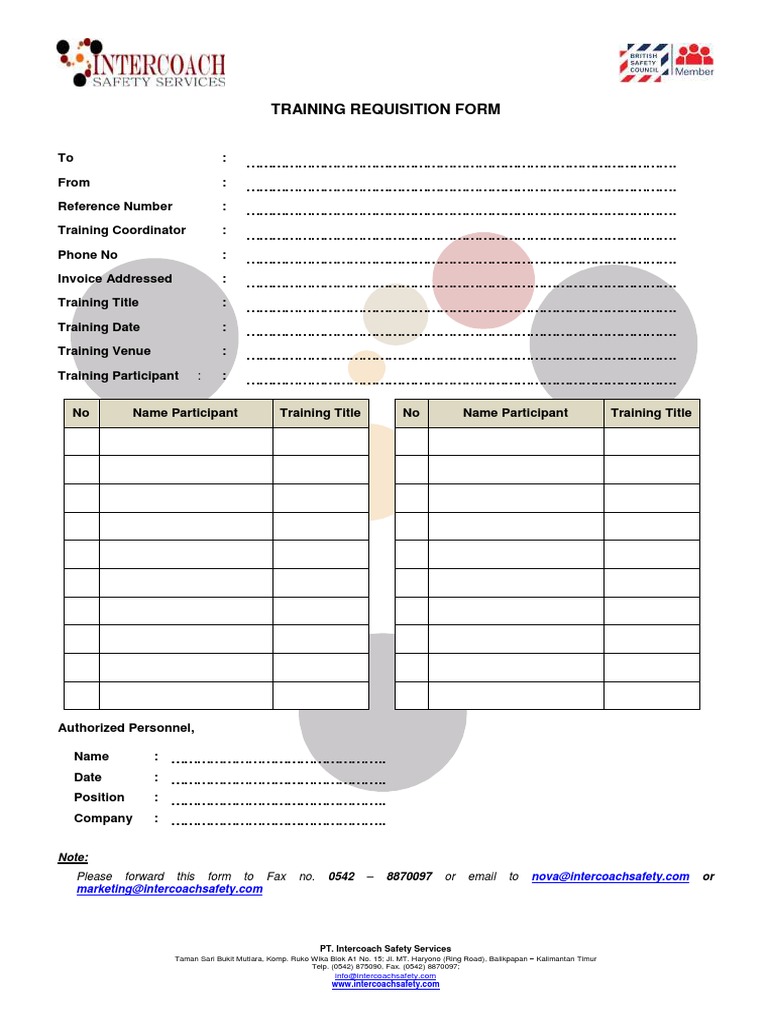 Training Requisition Form | PDF