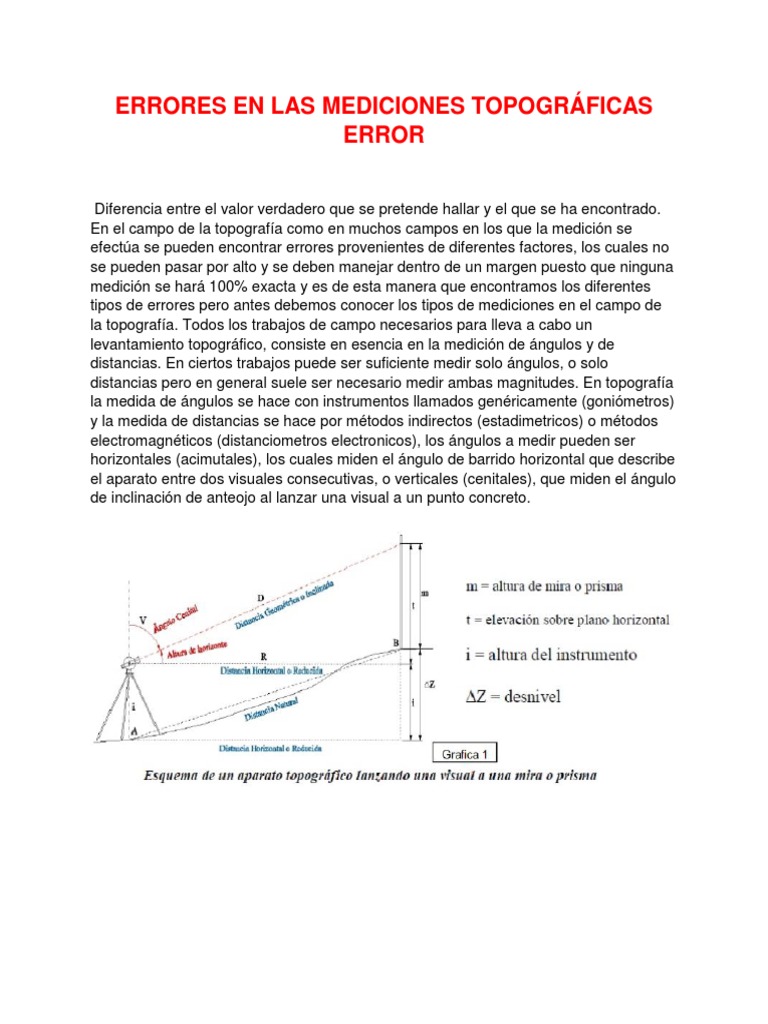 Errores en Las Mediciones Topográficas Error | PDF | Exactitud y ...