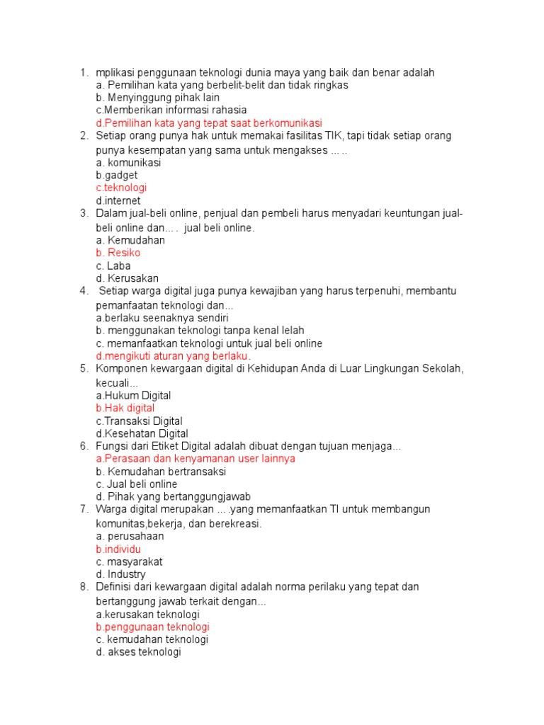 Soal Dan Jawaban Simdig | PDF