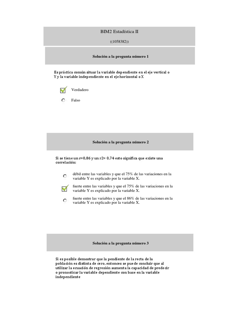 BIM2 Estadística II | PDF | Regresión lineal | Coeficiente de determinación