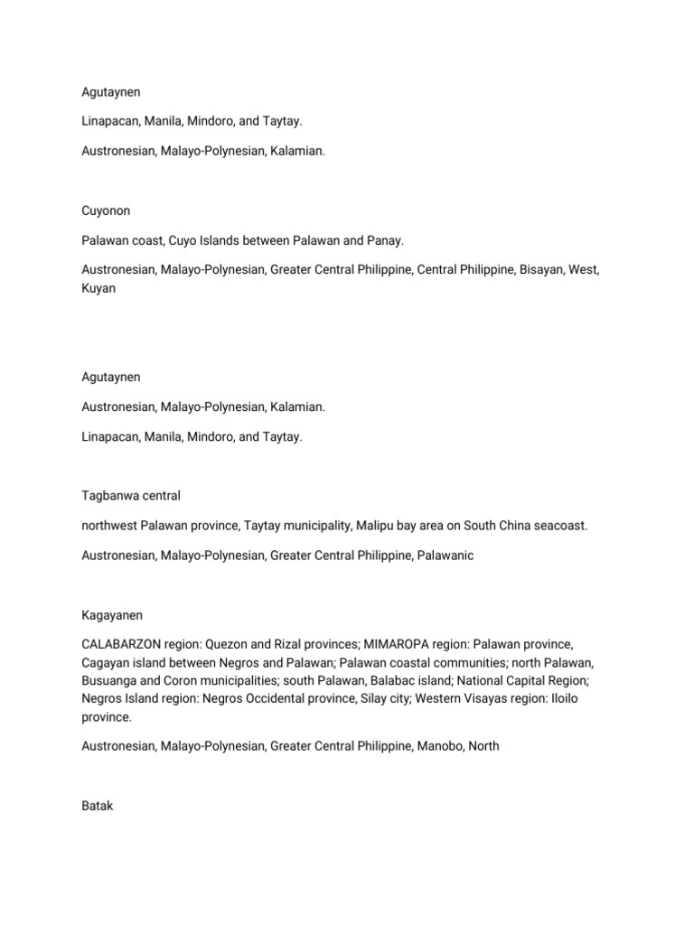 Austronesian Languages of the Philippines | PDF | Philippines | Mindanao