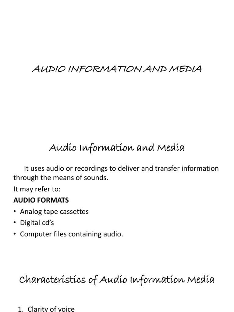 Audio Information Media | PDF | Sound | Broadcasting