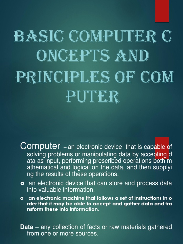 Concepts and Principles of Computer | PDF | Computer Data Storage ...