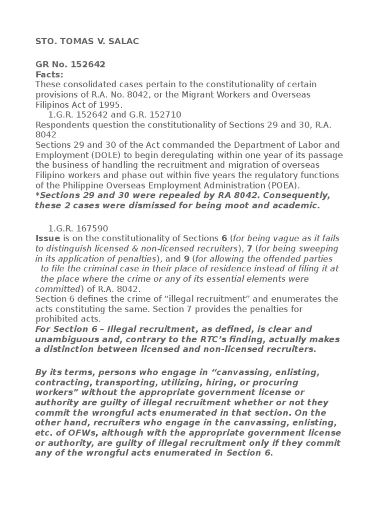 Sto Tomas Vs Salac | Download Free PDF | Sentence (Law) | Crime & Violence