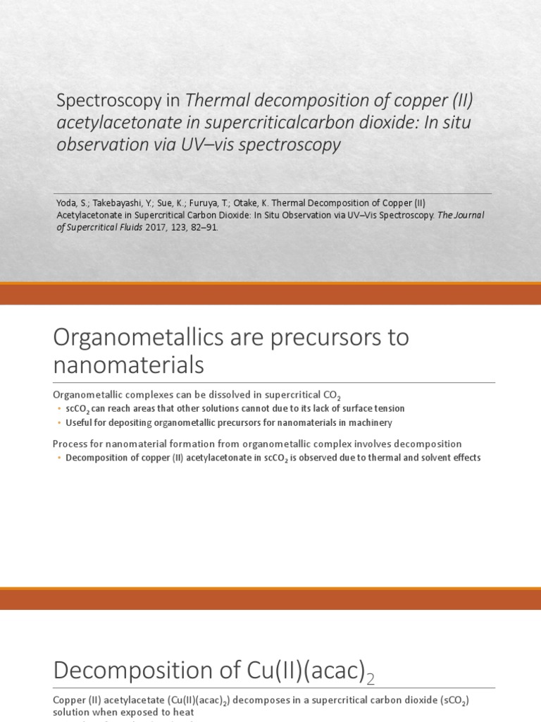 Spectroscopy in Thermal Decomposition of Copper (II) Acetylacetonate in ...