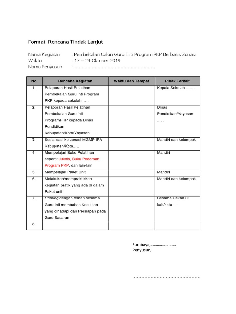 Contoh RTL Isi | PDF