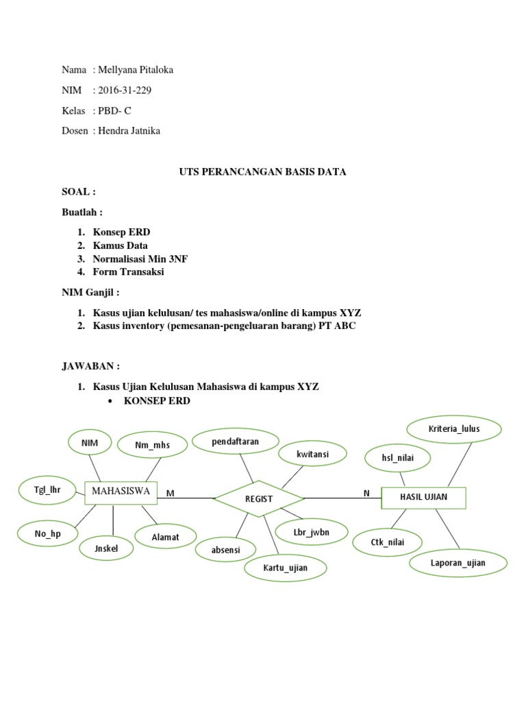 ERD & Normalisasi Ujian dan Inventory | PDF