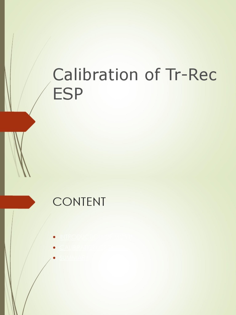 Calibration of Tr-Rec ESP | PDF | Alternating Current | Electrical ...