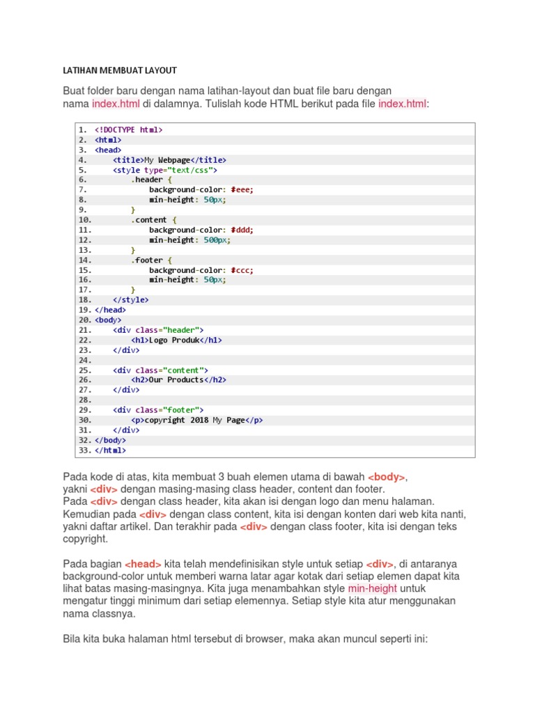 Latihan Membuat Layout | PDF