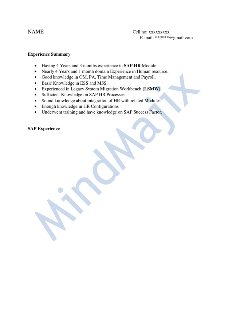 Workday Sample Resume 3 | PDF