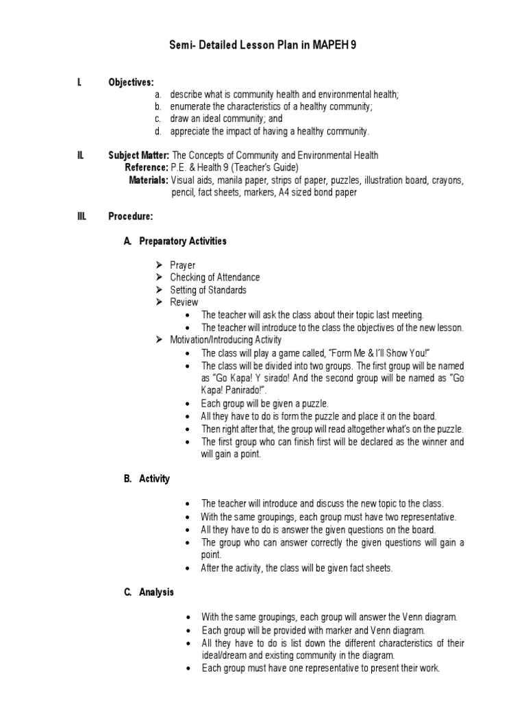 Semi - Detailed Lesson Plan For Cot | PDF | Learning | Cognition