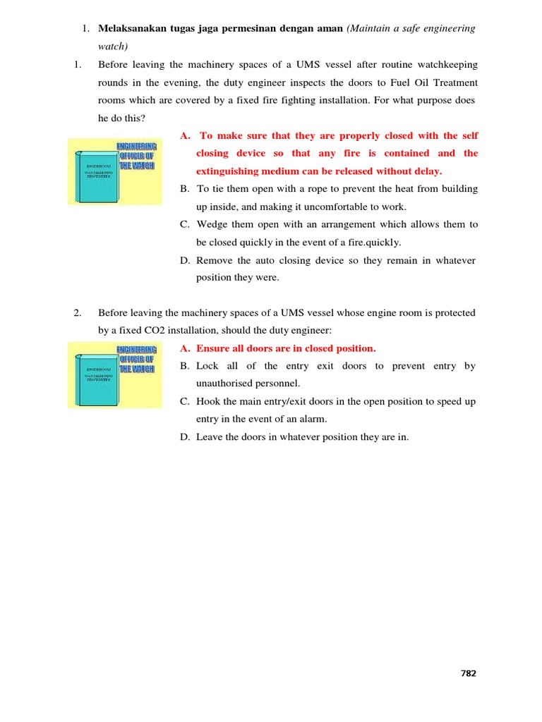 (Maintain A Safe Engineering Watch) | PDF | Steam Engine | Diesel Engine