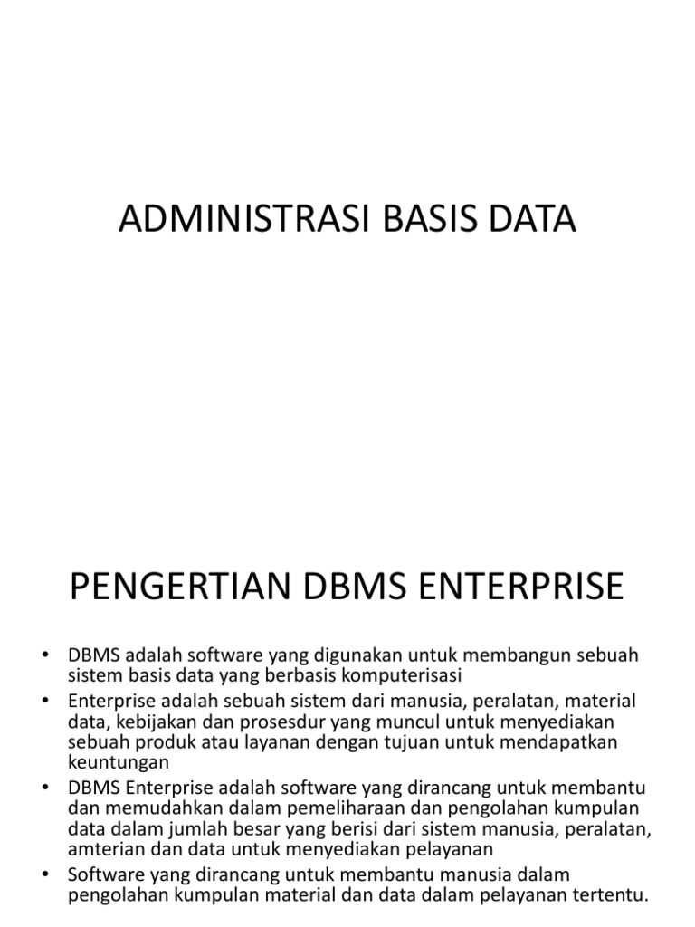 Administrasi Basis Data | PDF