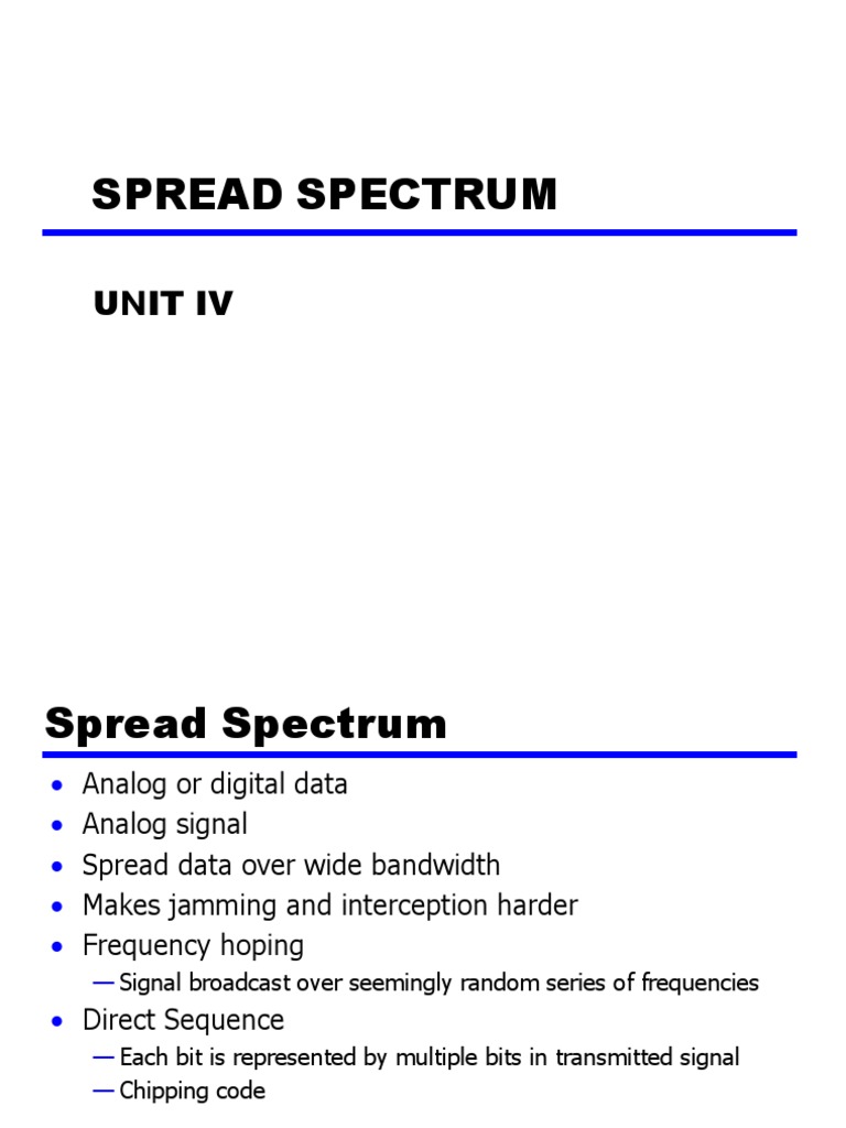 Spread Spectrum | PDF | Physical Layer Protocols | Media Technology
