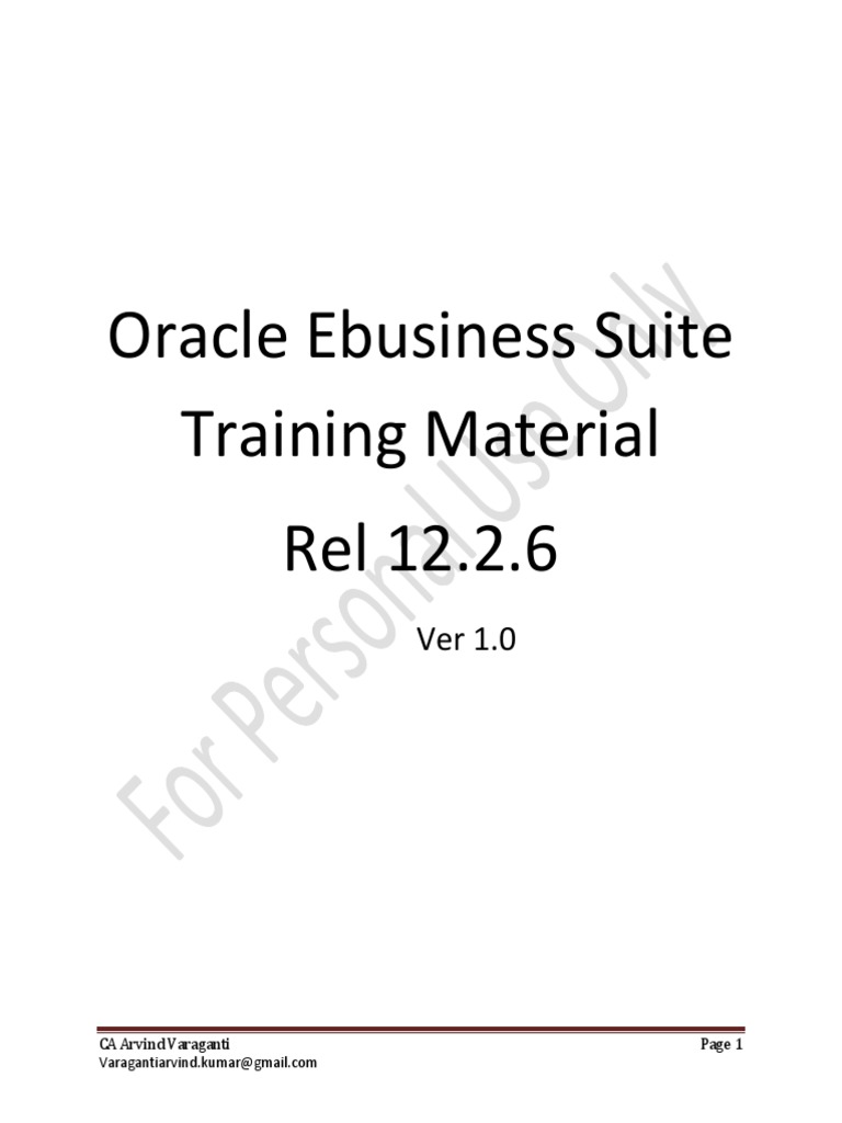 Oracle Ebusiness Suite Training Material | PDF | Invoice | Debits And Credits