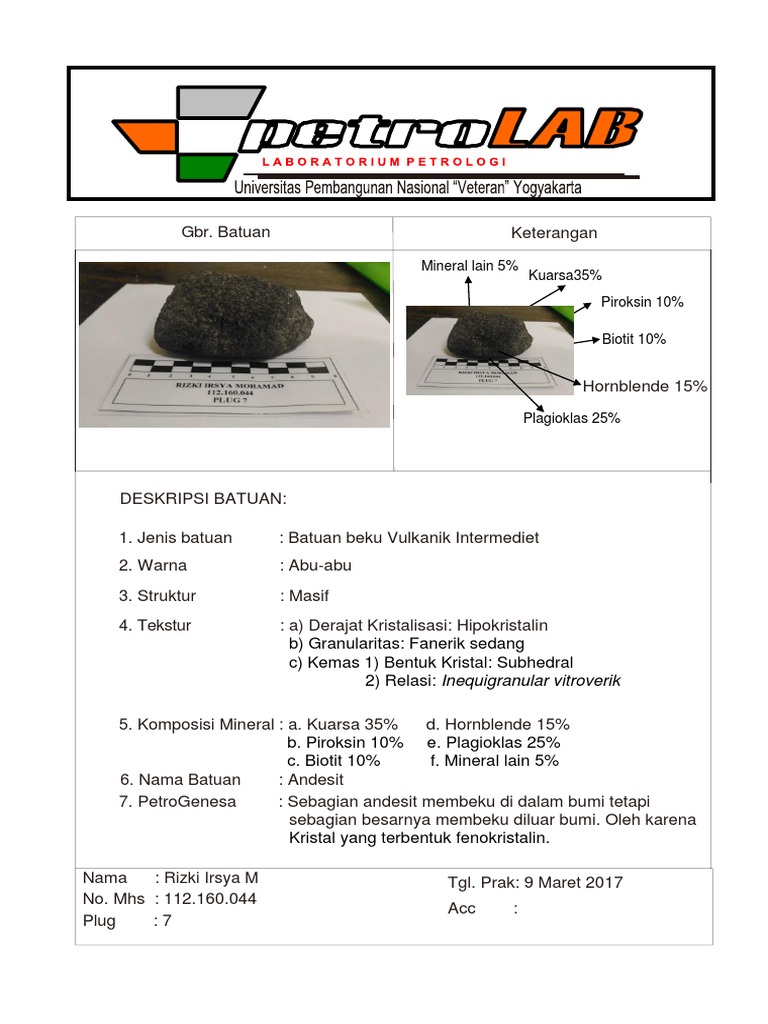 Lembar Deskripsi Andesit | PDF