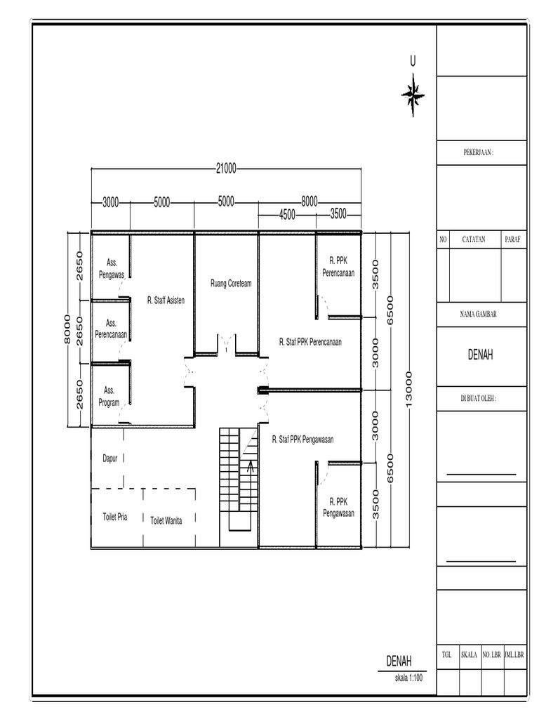 Denah Revisi Tempat Kantor-DeNAH | PDF