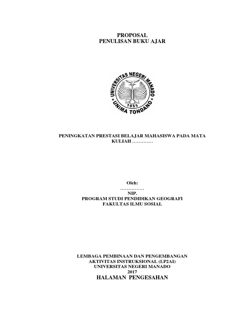 Contoh Proposal Penulisan Buku Ajar | PDF