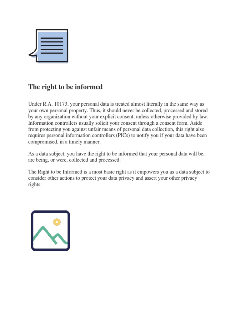 The Right to be Informed: Understanding an Individual's Right to ...