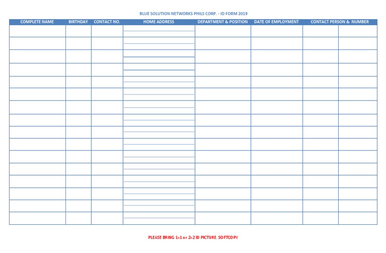 Employee ID Form | PDF