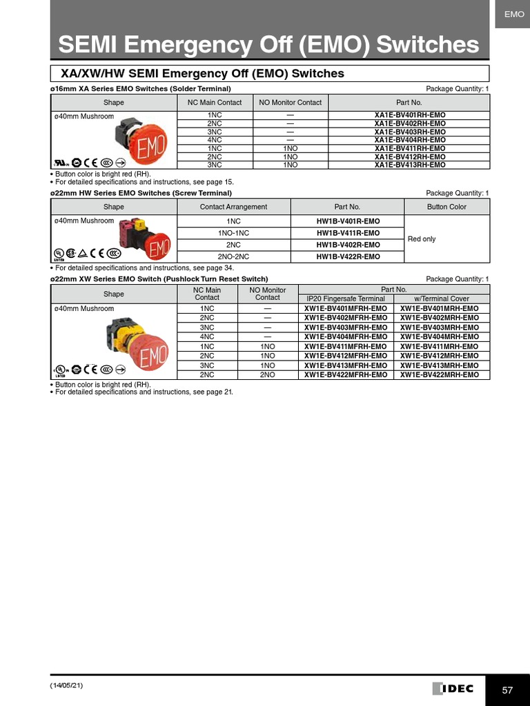 SEMI EMO Swtiches Series | PDF | Manufactured Goods | Electrical ...