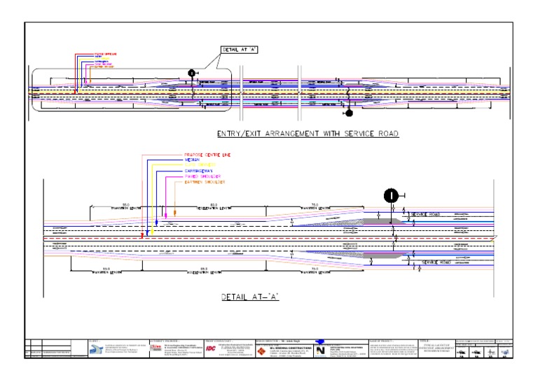 Entry/Exit Design with Service Road Layout | PDF | Road | Streets And Roads