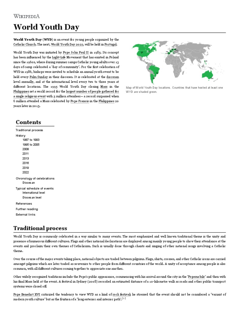 World Youth Day | PDF | Catholic Church | Religious Behaviour And ...