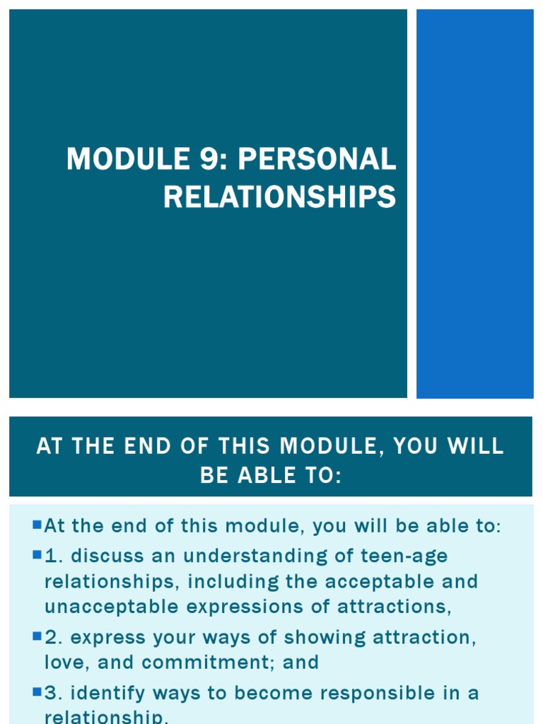 MODULE 9 Personal Relationships | Download Free PDF | Human Sexual ...