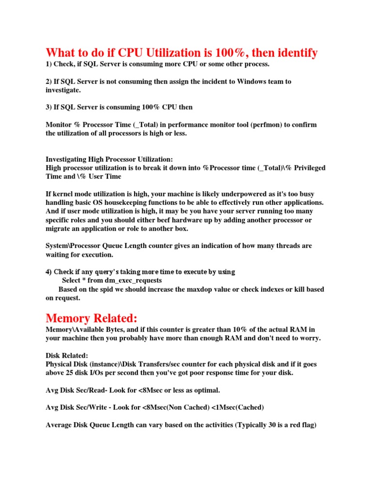 Investigating High CPU Utilization of SQL Server and Identifying Potential Causes and ...