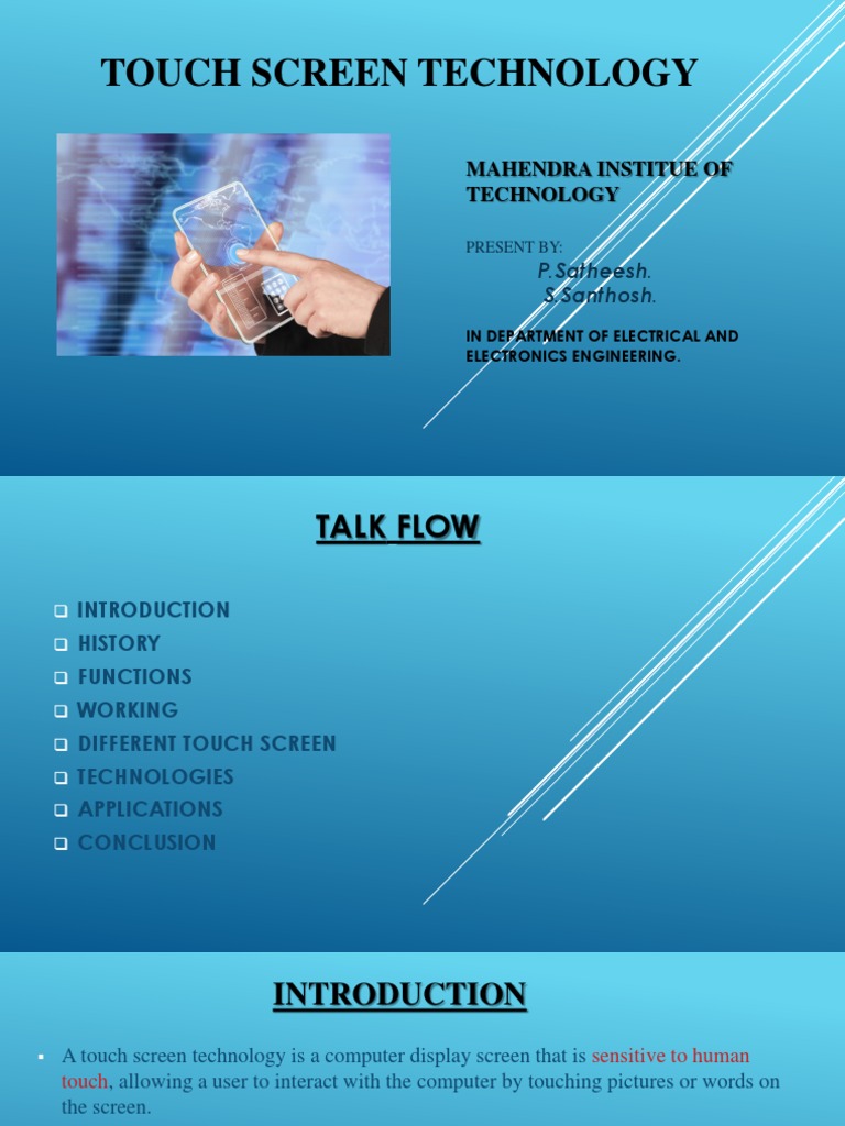 Touch Screen Technology | PDF | Touchscreen | Computer Monitor